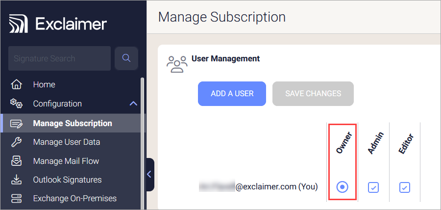How to find your subscription owner – Exclaimer Knowledge Base